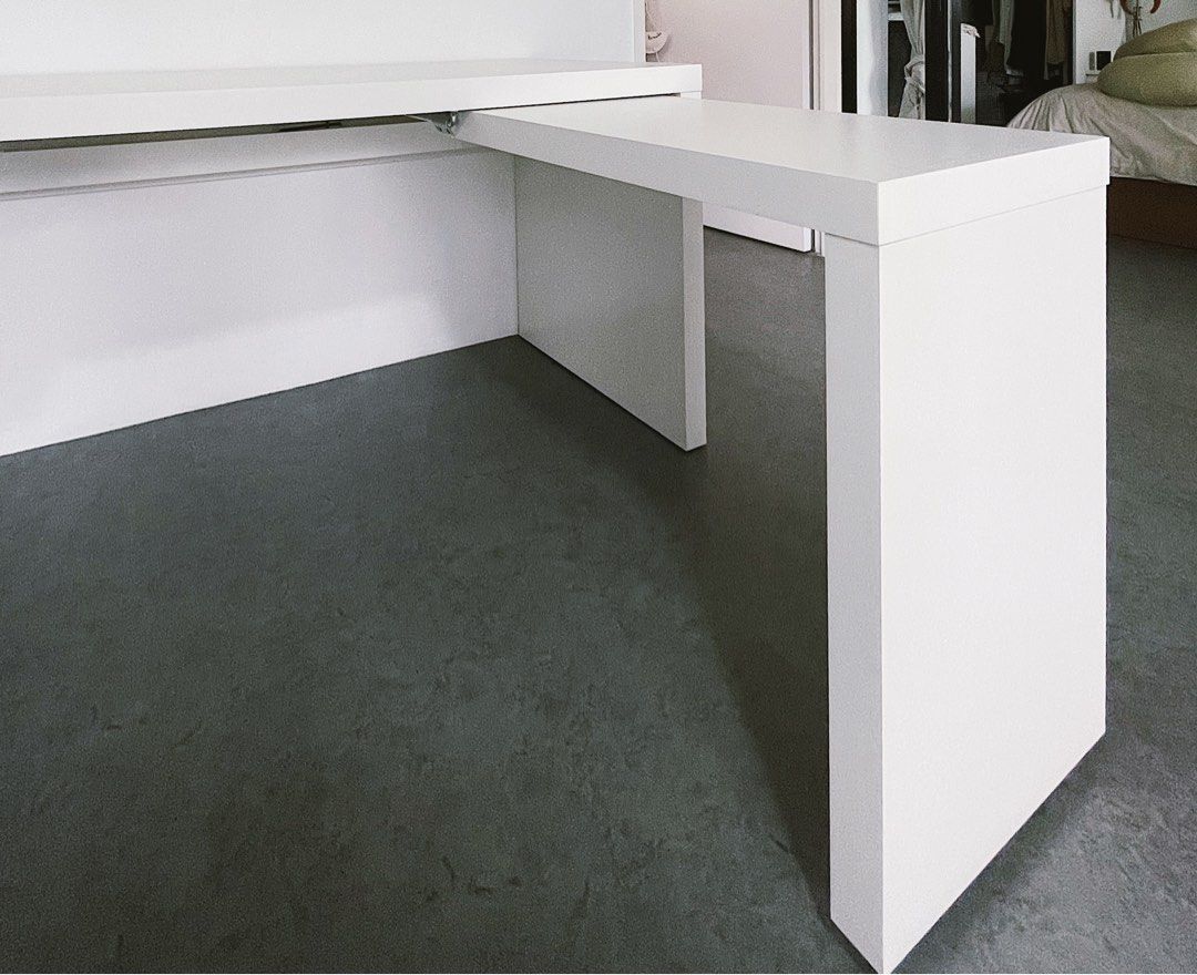 IKEA Malm Desk (with pull out panel), Furniture & Home Living ...