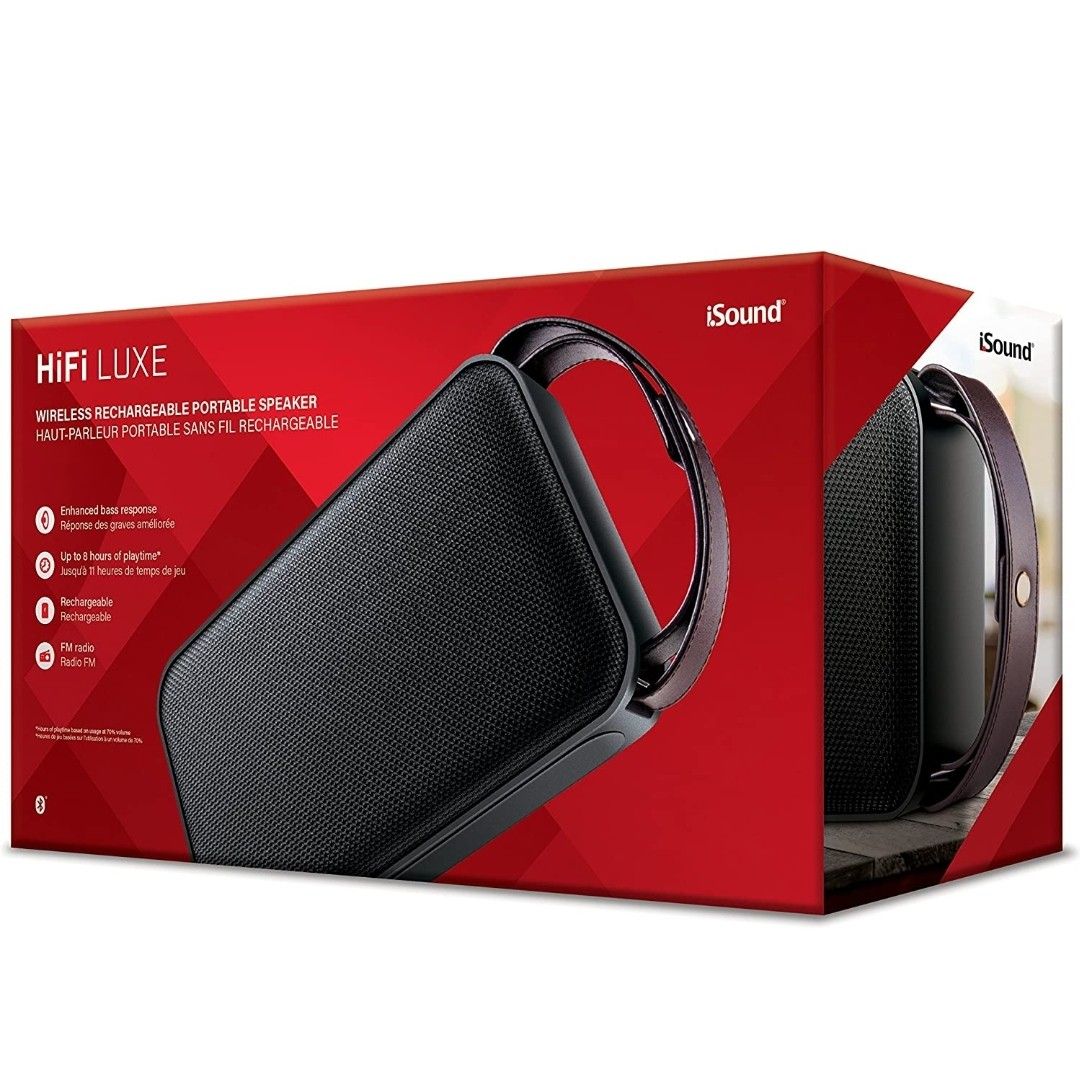 ISound HIFI LUXE Leather Strap - Built-in Speaker Phone + subwoofer ...