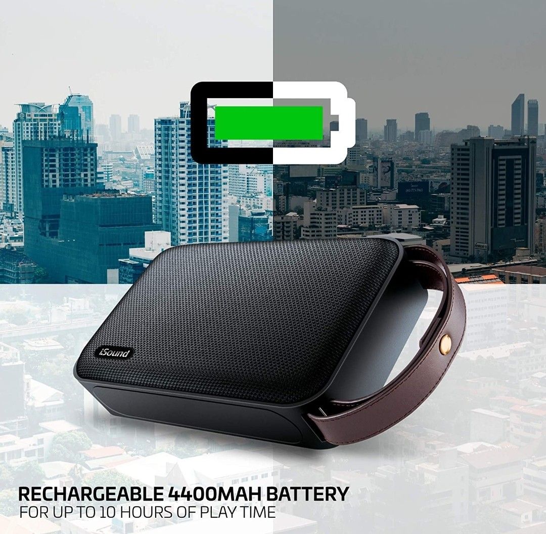 ISound HIFI LUXE Leather Strap - Built-in Speaker Phone + subwoofer ...