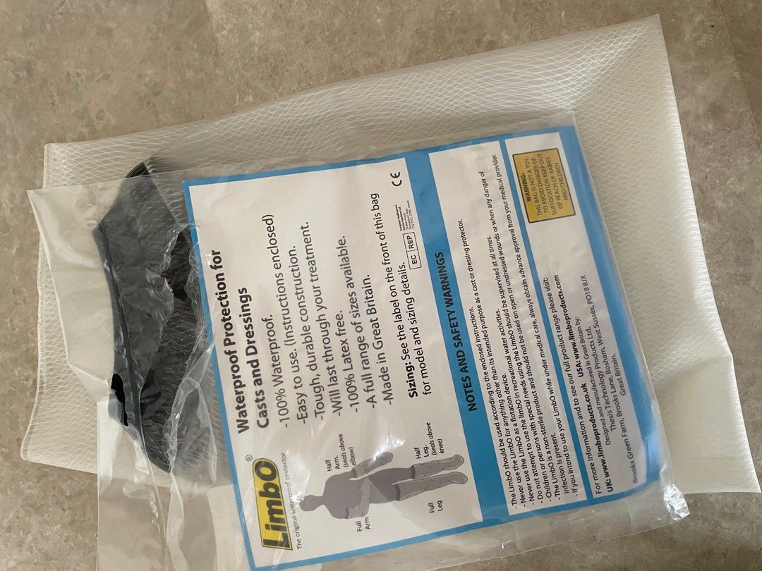 Limbo Waterproof Protection for Casts and Dressings, Health & Nutrition ...