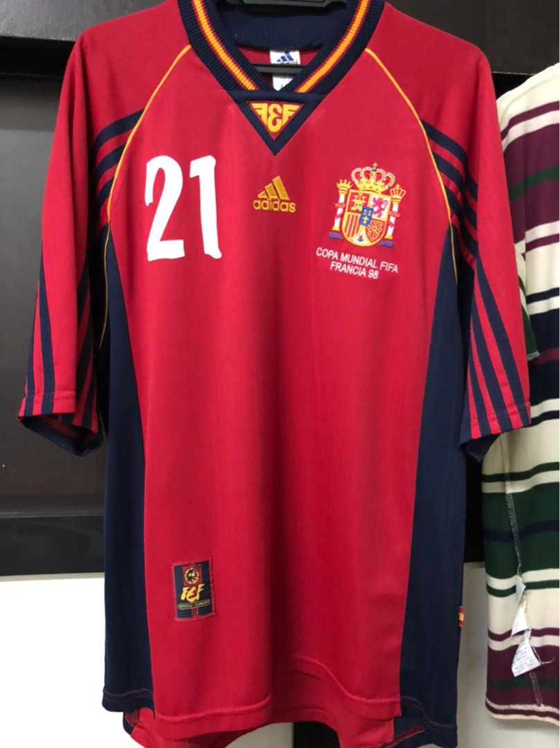 Luis Enrique #21 Spain World Cup 1998 soccer/football jersey/kit rare ...
