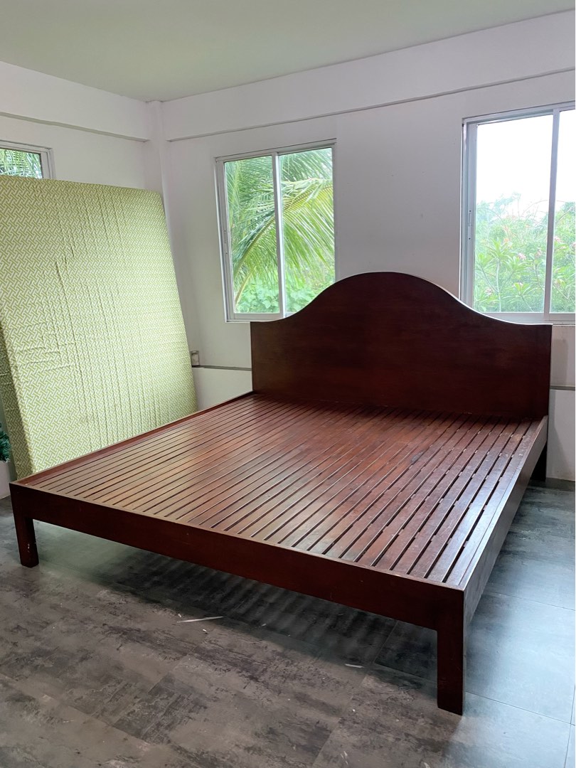 Mahogany bed frame, Furniture & Home Living, Furniture, Bed Frames ...
