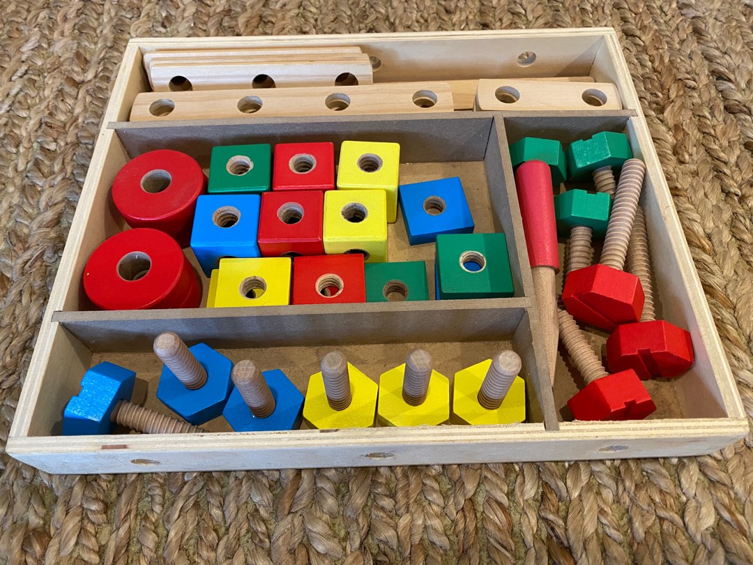 Melissa & Doug Wooden Construction Building Set, Hobbies & Toys, Toys ...