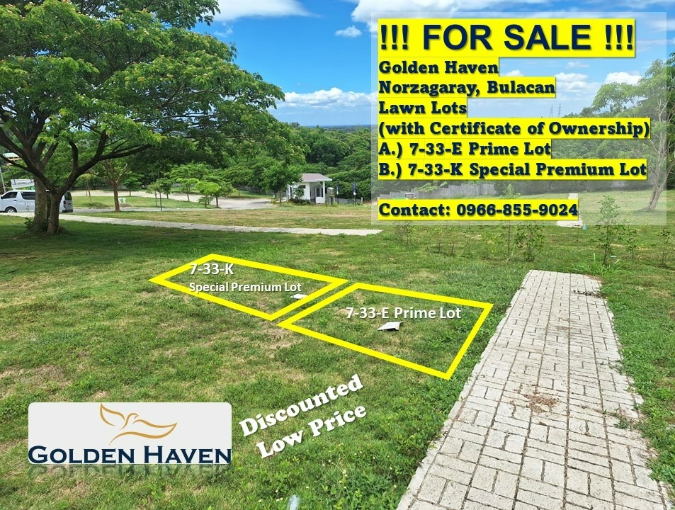 Memorial Lot Golden Haven Norzagaray Bulacan - 2 Lawn Lots FOR SALE ...