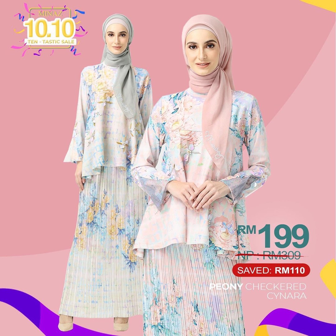 Minaz Peony, Women's Fashion, Muslimah Fashion, Baju Kurung & sets on ...