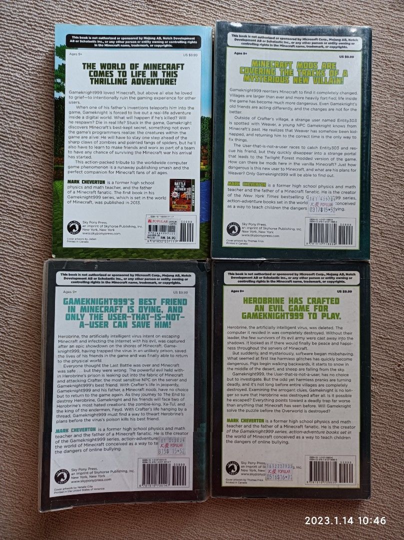 Minecraft books - 4 different titles, Hobbies & Toys, Books & Magazines ...