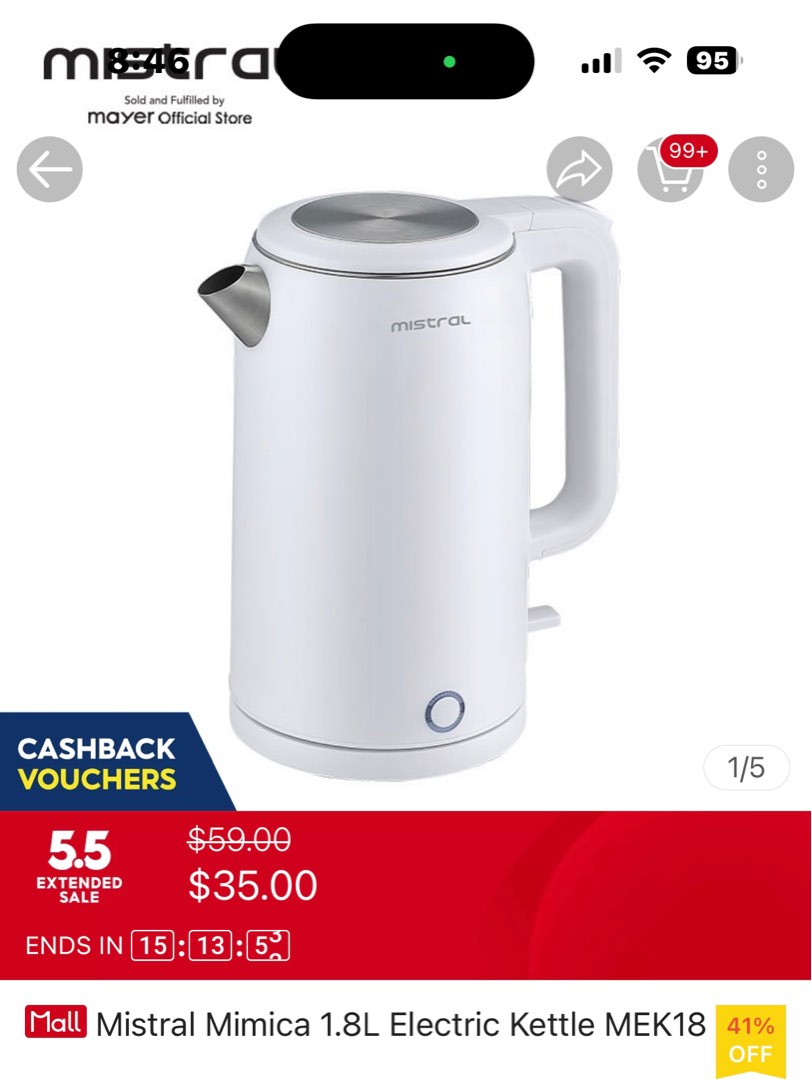 Mistral Electric Kettle, TV & Home Appliances, Kitchen Appliances ...