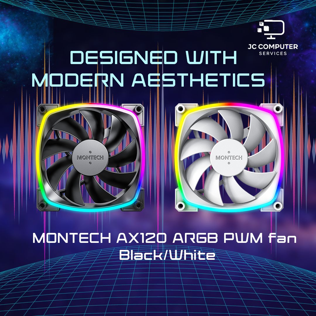 MONTECH AX120 ARGB PWM fan Black/White, Computers & Tech, Parts ...