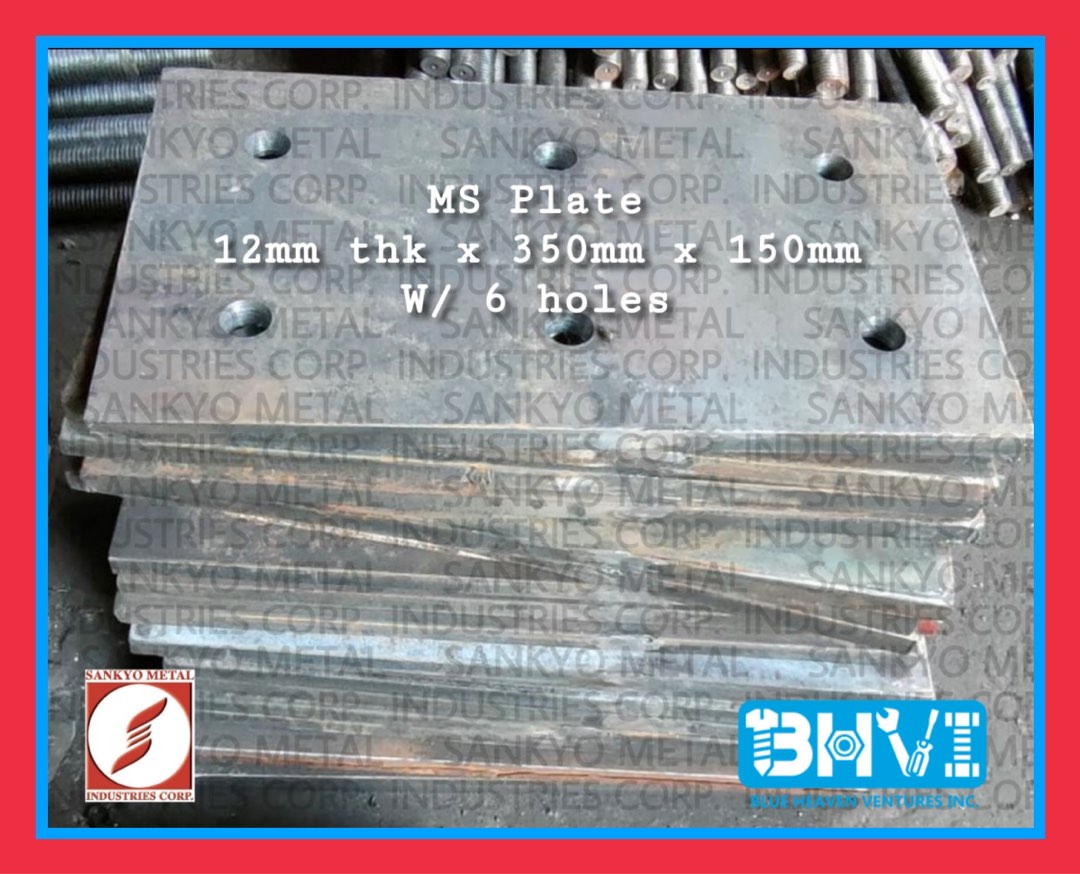 MS Plate 12mm thk with holes, Commercial & Industrial, Construction ...