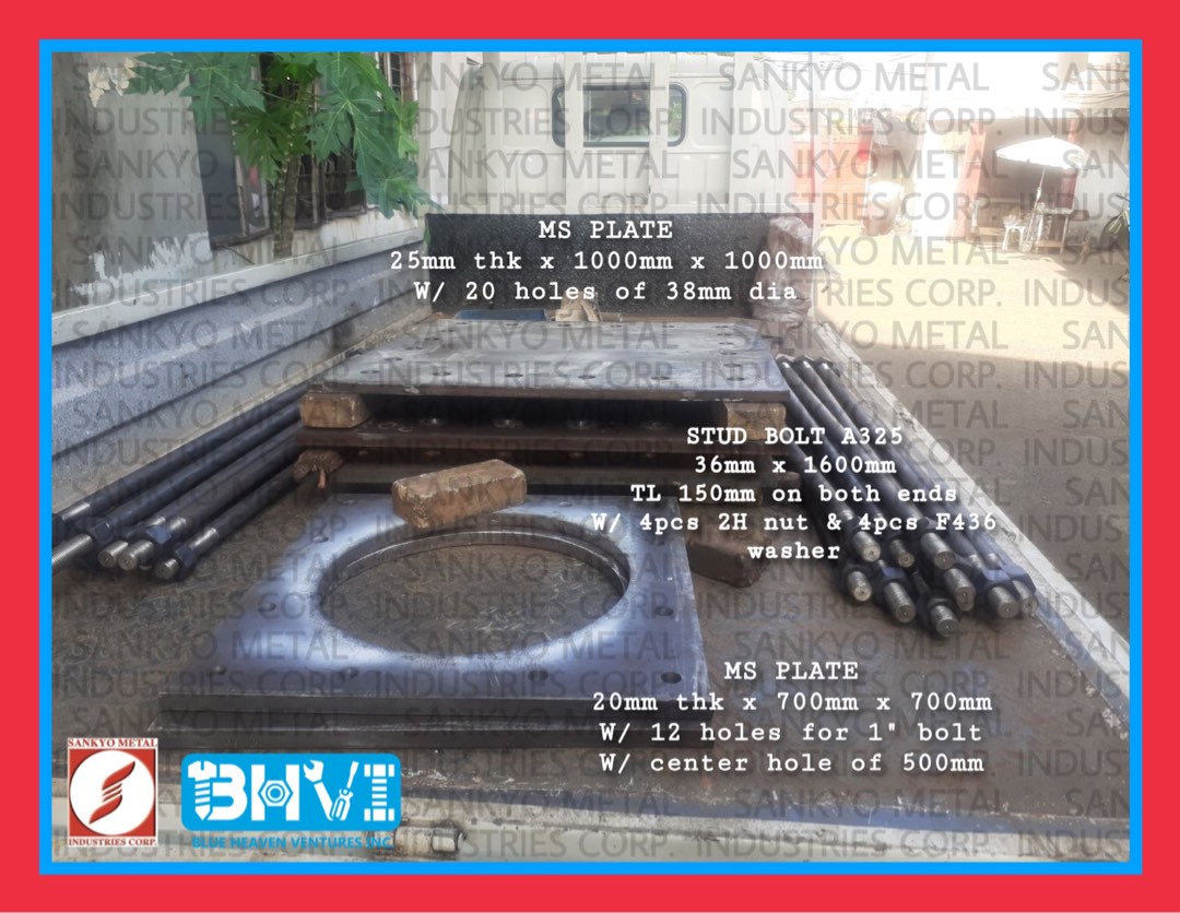 MS Plate and Stud bolt or Anchor bolt straight, Commercial & Industrial ...