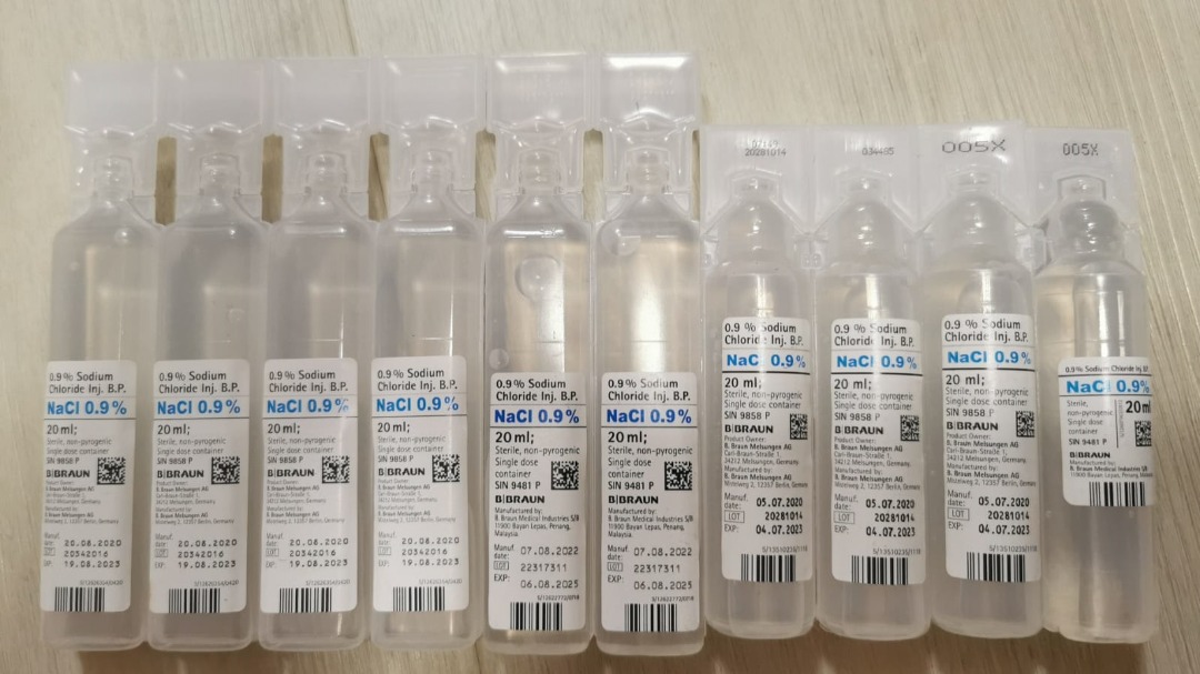 NaCl 0.9% (20ml) - 10 units, Health & Nutrition, Medical Supplies ...