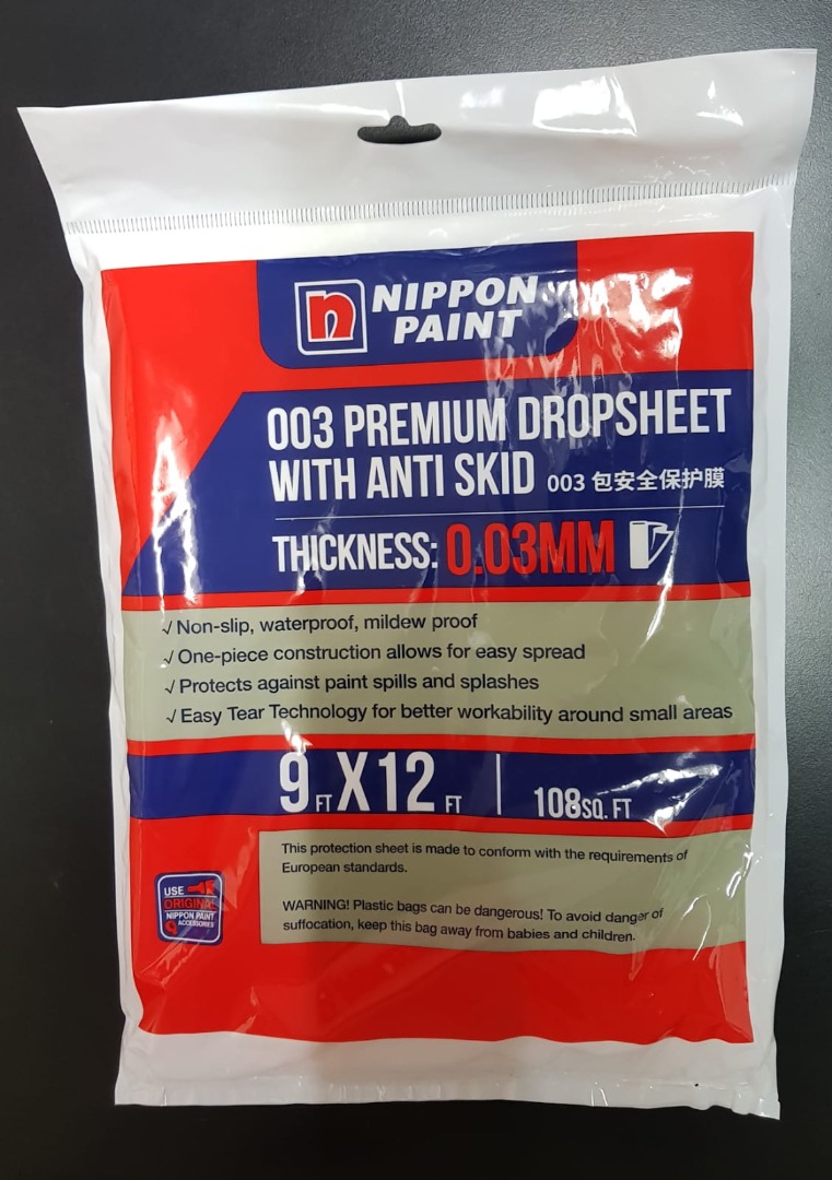 Nippon Paint Dropsheets (Plastic Sheets) with Anti-Skid, Furniture ...