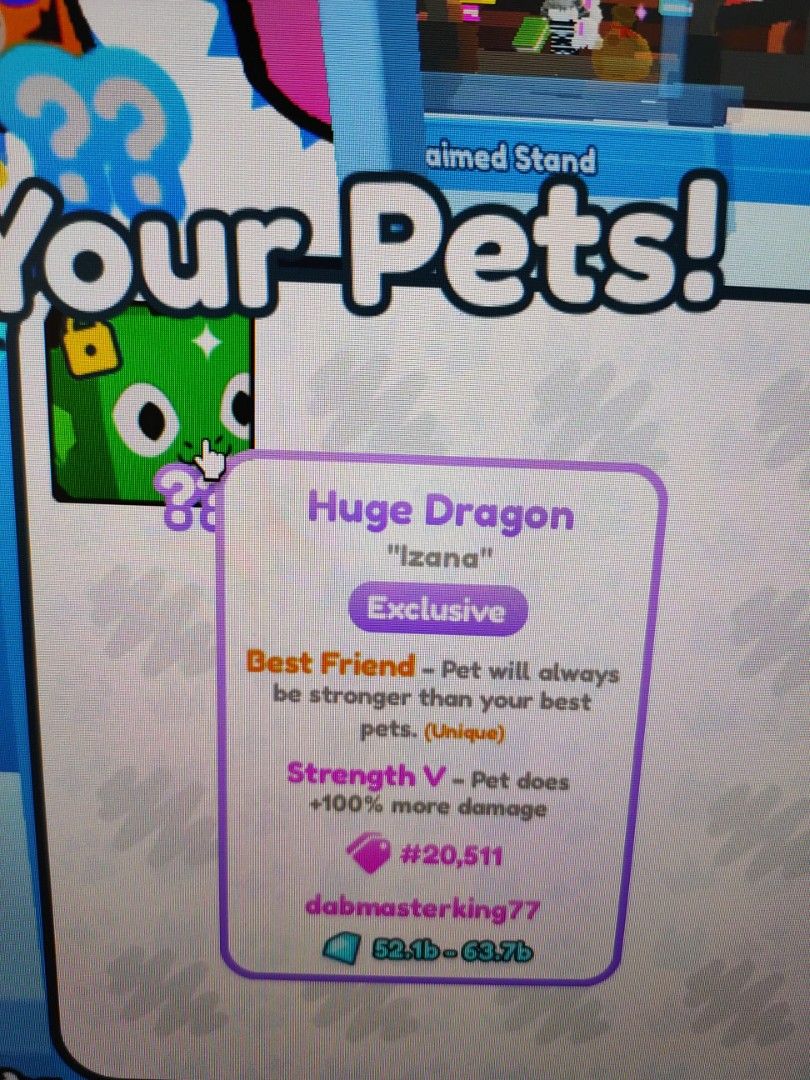 Pet Simulator X Huge Dragon, Video Gaming, Gaming Accessories, In-Game ...