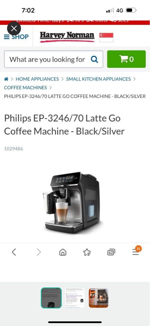 Philips EP-3246/70 Latte Go Coffee Machine, TV & Home Appliances ...