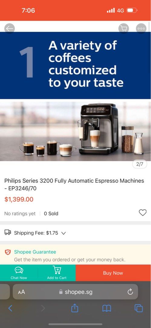Philips EP-3246/70 Latte Go Coffee Machine, TV & Home Appliances ...