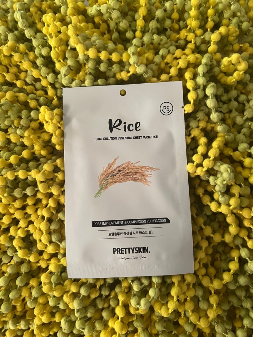 Pretty Skin Total Solution Essential Sheet Mask Rice on Carousell