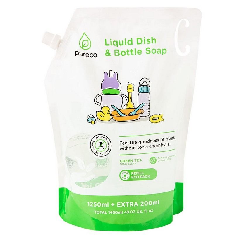 PURECO Baby Bottle Soap & Liquid Dish REFILL POUCH - 1450ml, Babies ...