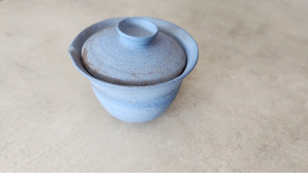 Qi Pottery Blue Gaiwan, Furniture & Home Living, Kitchenware ...