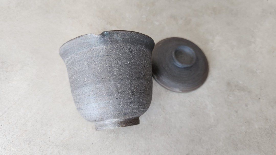 Qi Pottery Grey Gaiwan, Furniture & Home Living, Kitchenware ...