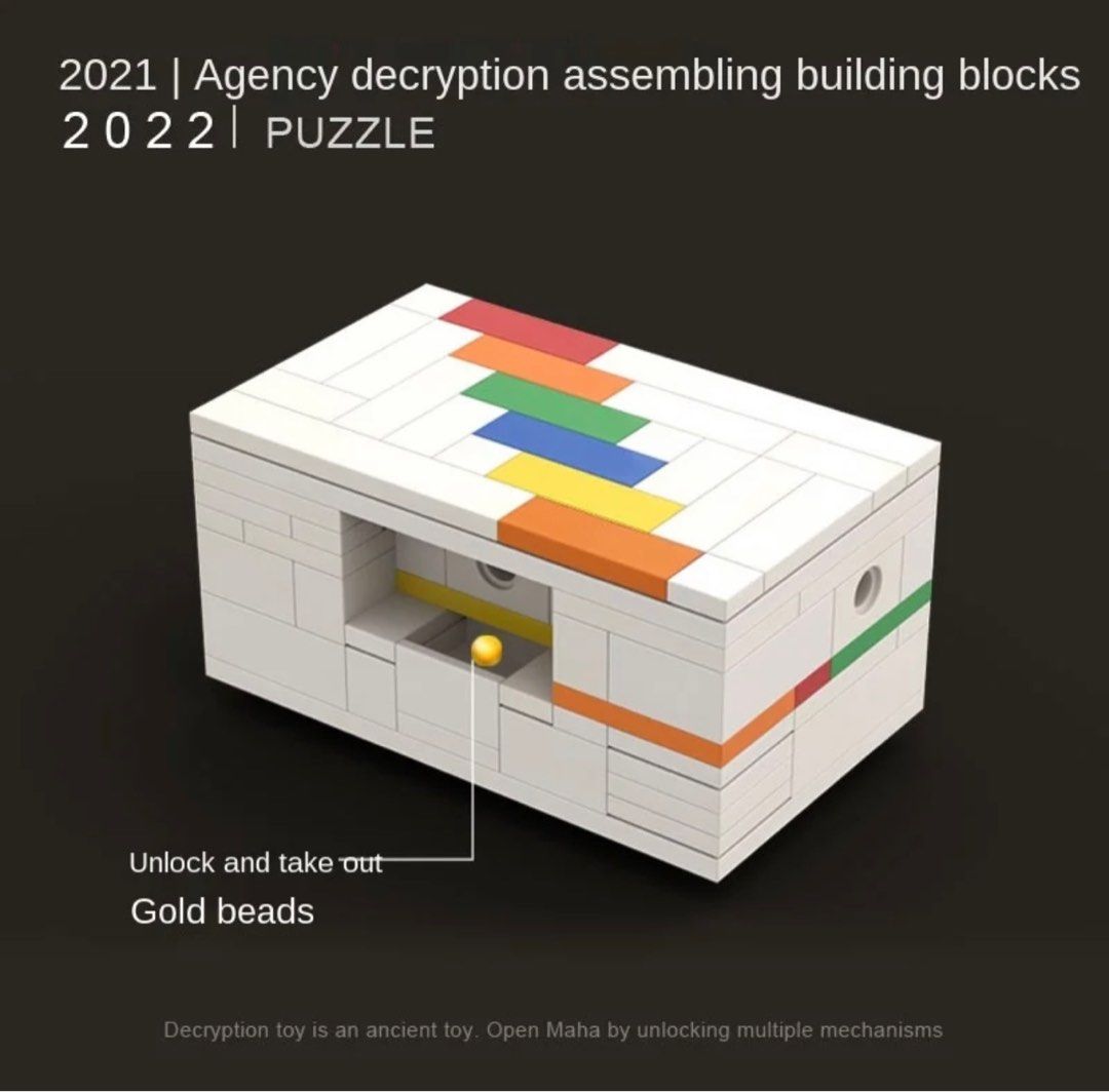 Rainbow Building blocks puzzle decryption Box (Black or White), Hobbies ...