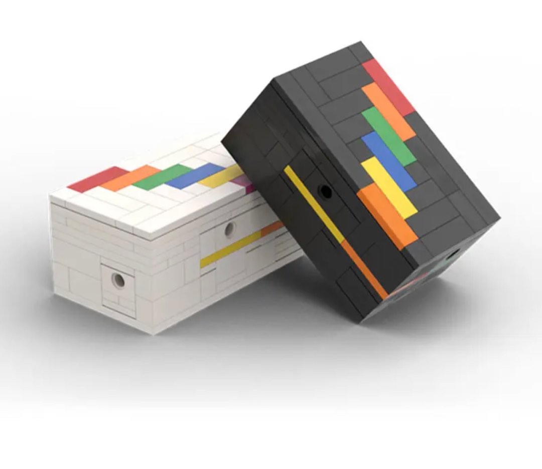 Rainbow Building blocks puzzle decryption Box (Black or White), Hobbies ...