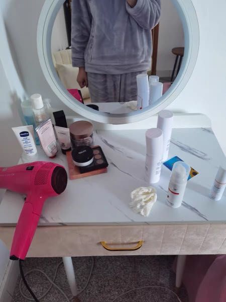 【FREE DELIVERY】60cm dressing table with LED mirror and sofa chair ...