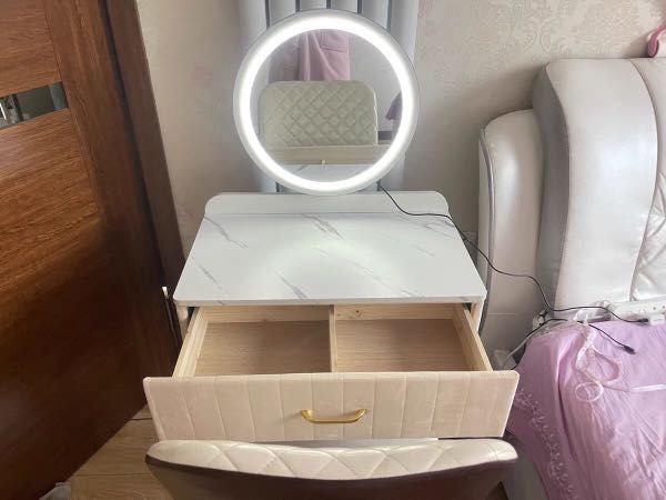 【FREE DELIVERY】60cm dressing table with LED mirror and sofa chair ...