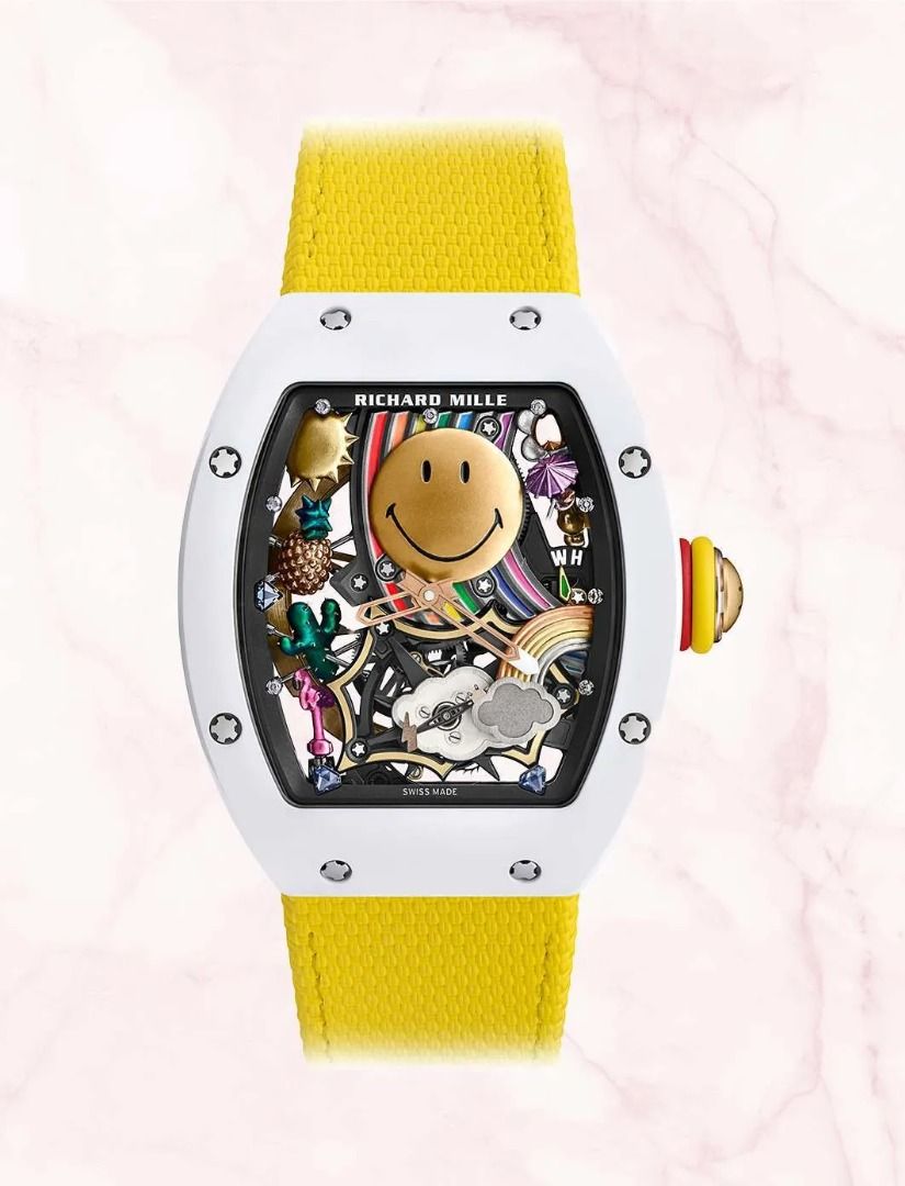 Richard Mille RM 88 Smiley Tourbillon White Ceramic, 名牌, 手錶 - Carousell