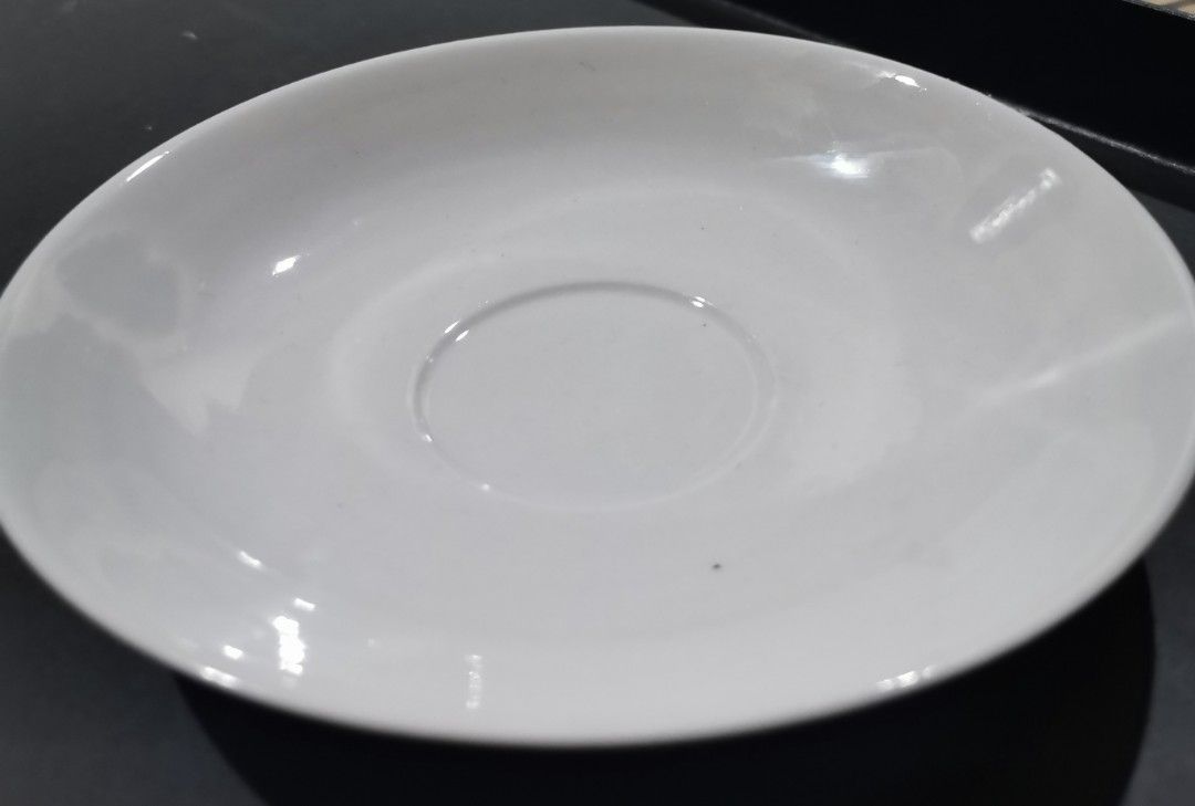 Saucer/Platito Plain White & Semi Deep Bowl Small Center Plain Saucer ...