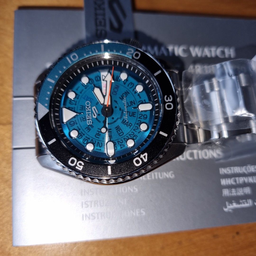 Seiko 5 Sports Automatic Blue Dial Stainless Steel Men's Watch SRPJ45K1 ...