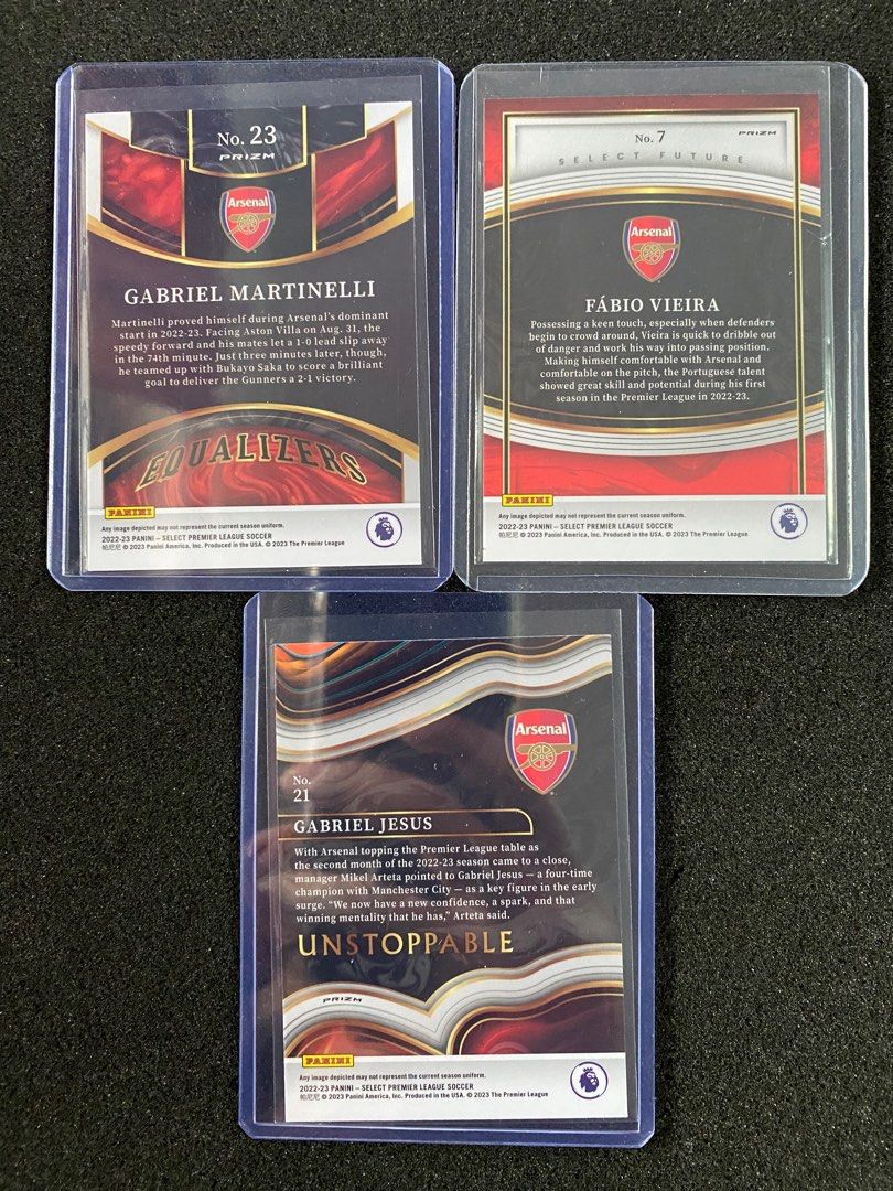 Select 2022-23 EPL Arsenal Soccer Cards: Gabriel Martinelli, Fabio ...