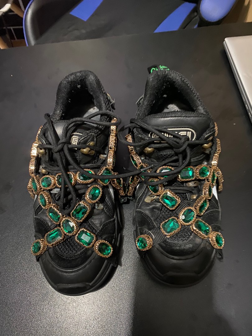 Sepatu gucci swaroski (rare) unik, Fesyen Wanita, Sepatu di Carousell