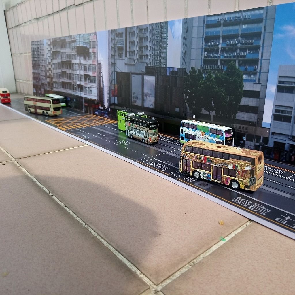 die-cast model set 1:110 scale Hong Kong street sand table scene with ...