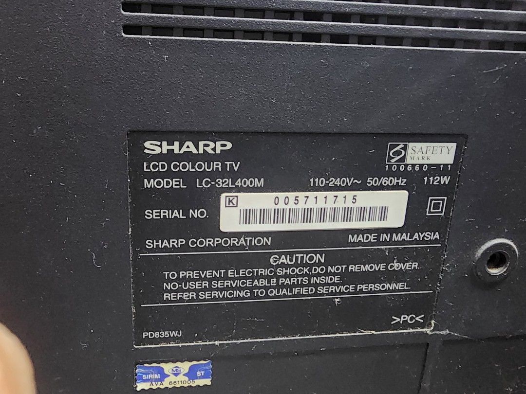 Sharp 32" Aqua Lcd Tv, TV & Home Appliances, TV & Entertainment, TV on Carousell