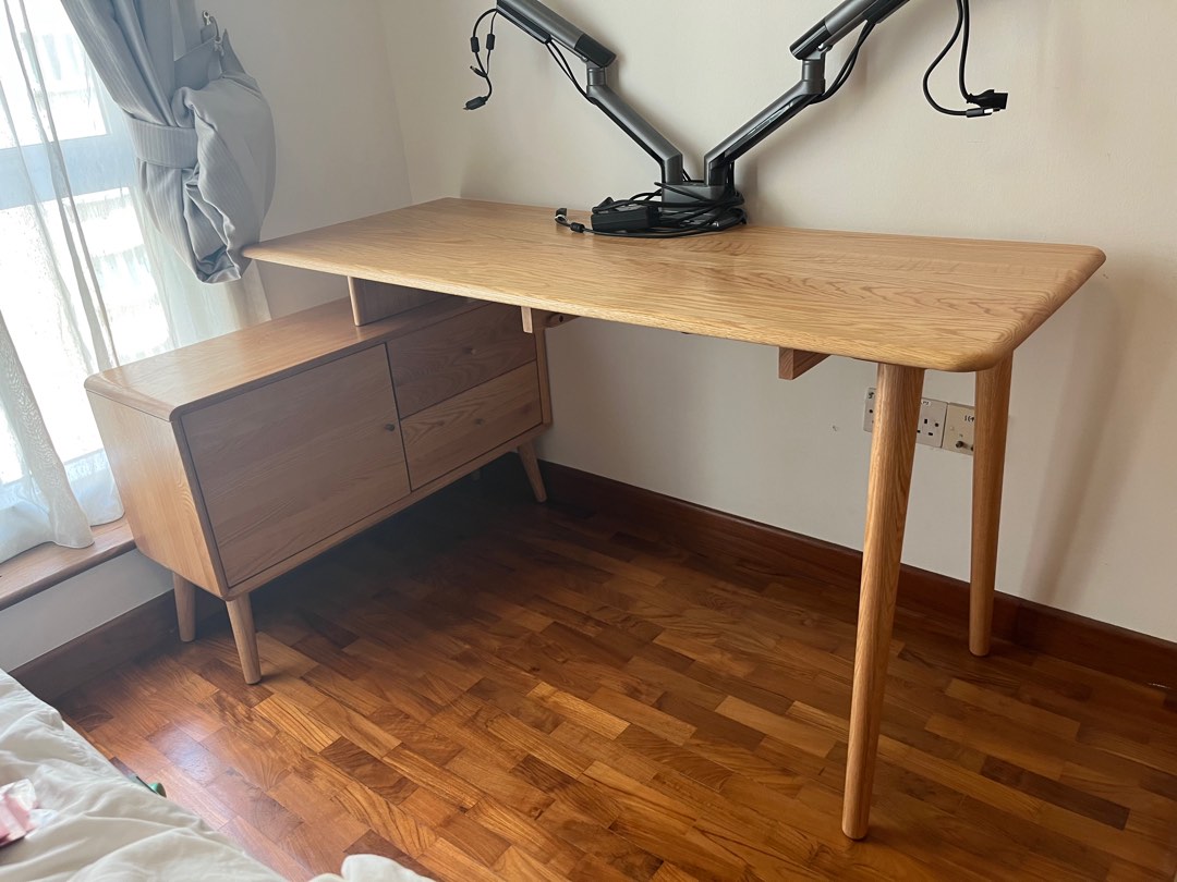 Solid wood desk set, Furniture & Home Living, Furniture, Tables & Sets ...