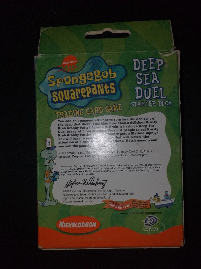 Spongebob Deep Sea Duel TCG Starter Deck - 1st Edition From 2003 ...