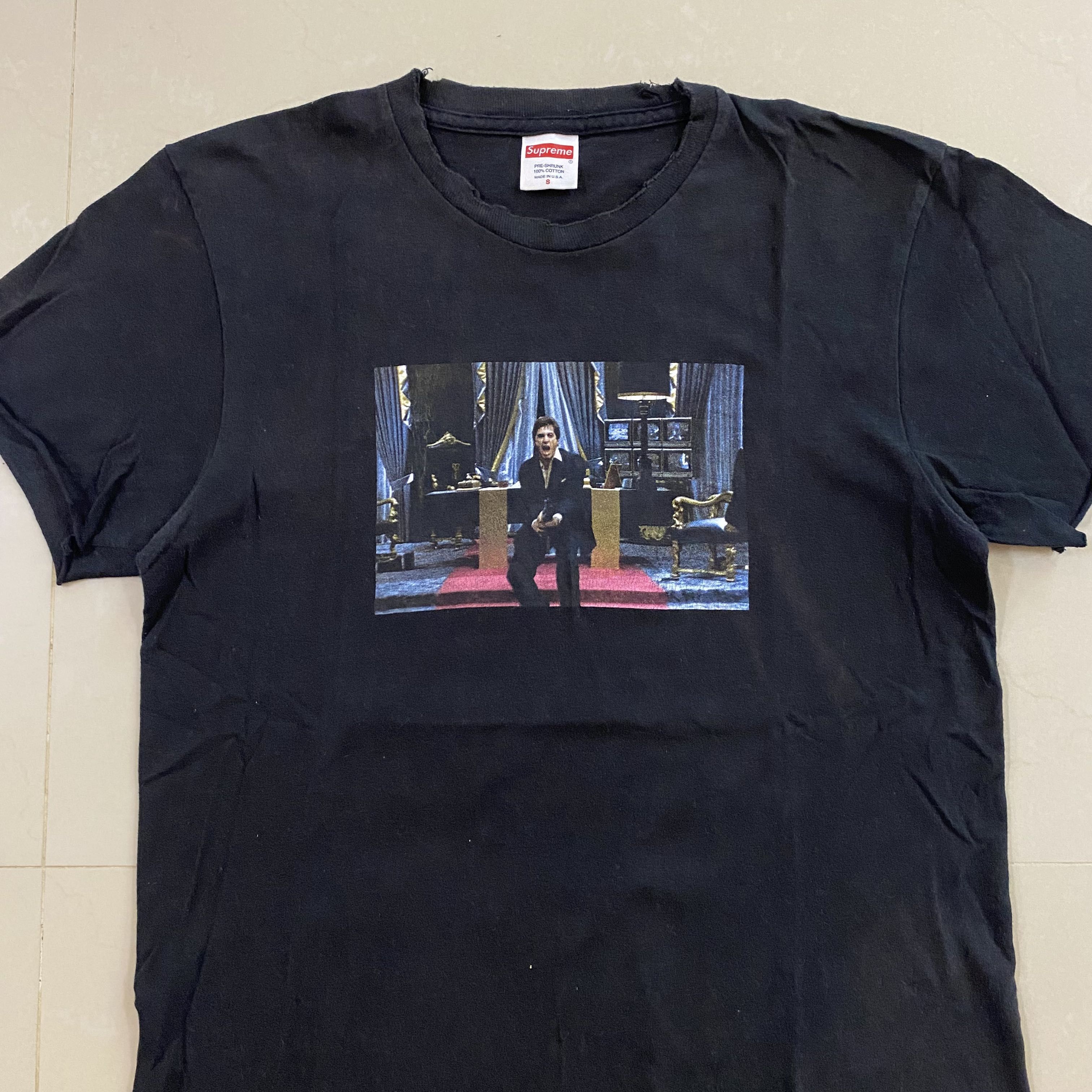 Supreme Scarface Damage Custom Shirt, Men's Fashion, Tops & Sets ...
