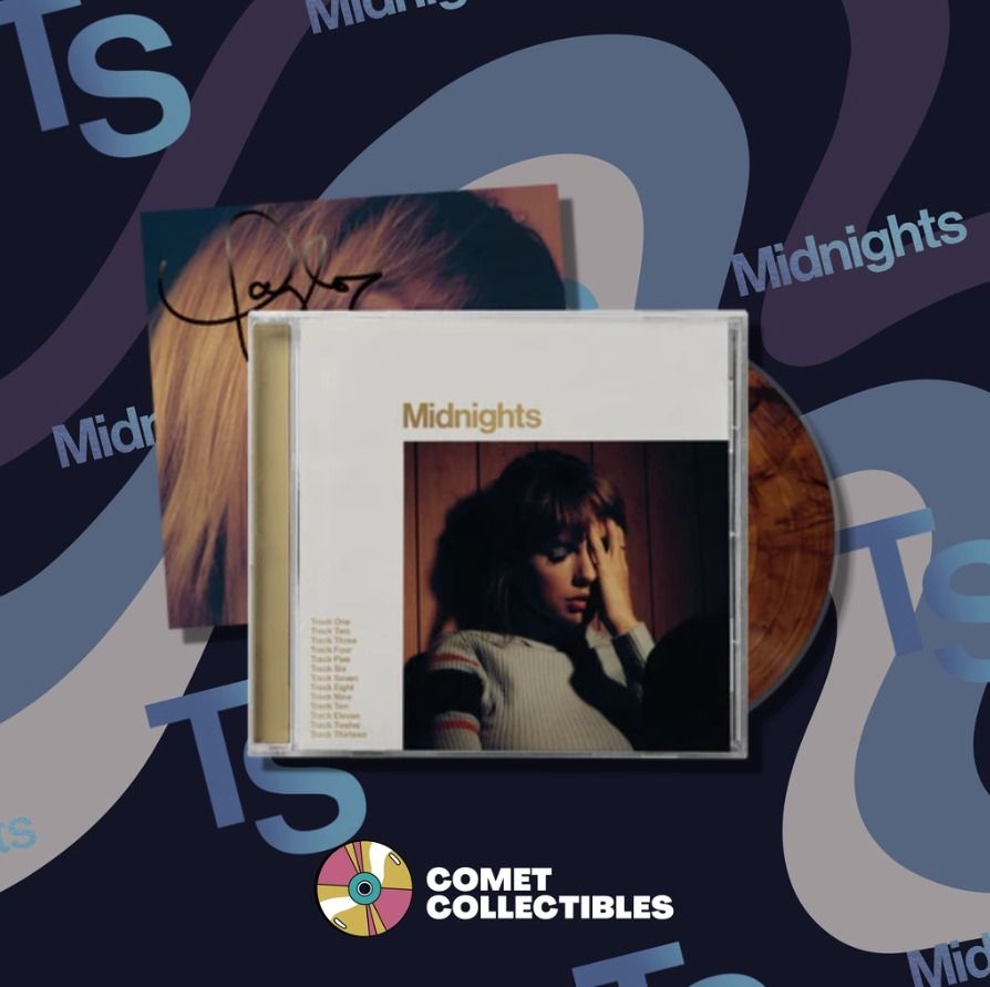 Taylor Swift Midnights CD Album Mahogany with Hand Signed Photo on Carousell