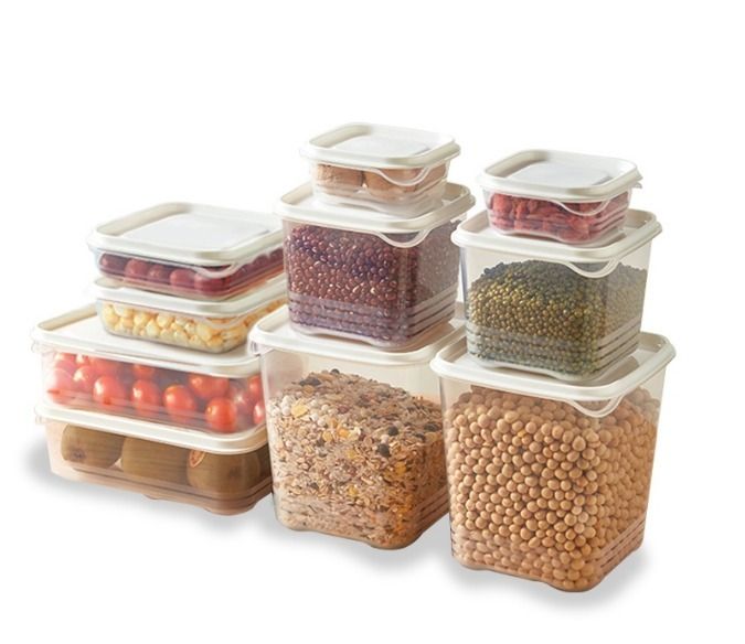 Toples Set Plastik Food Kontainer Bening Wadah Penyimpanan 10-12PCS ...