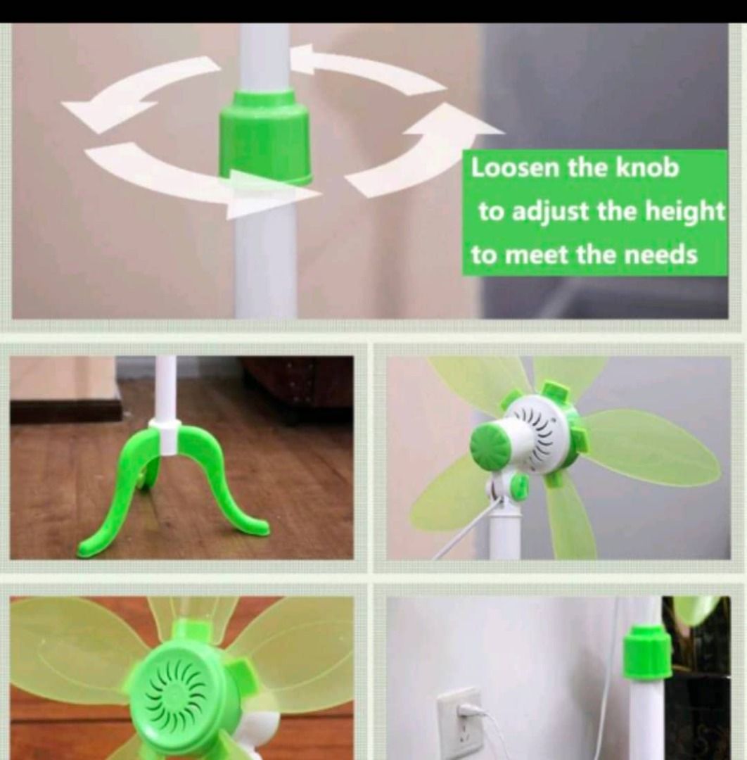Tripod Stand Fan 5 blade Vertical Fan Floor Fan Retractable and Freely ...