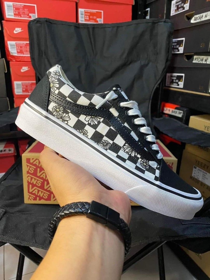 Vans os "CHECKER Board FLORAL" on Carousell
