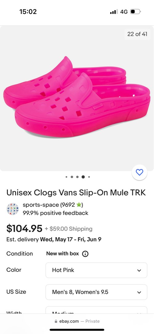 Vans Slip on Mule / Vans hot pink, Women's Fashion, Footwear, Flipflops ...