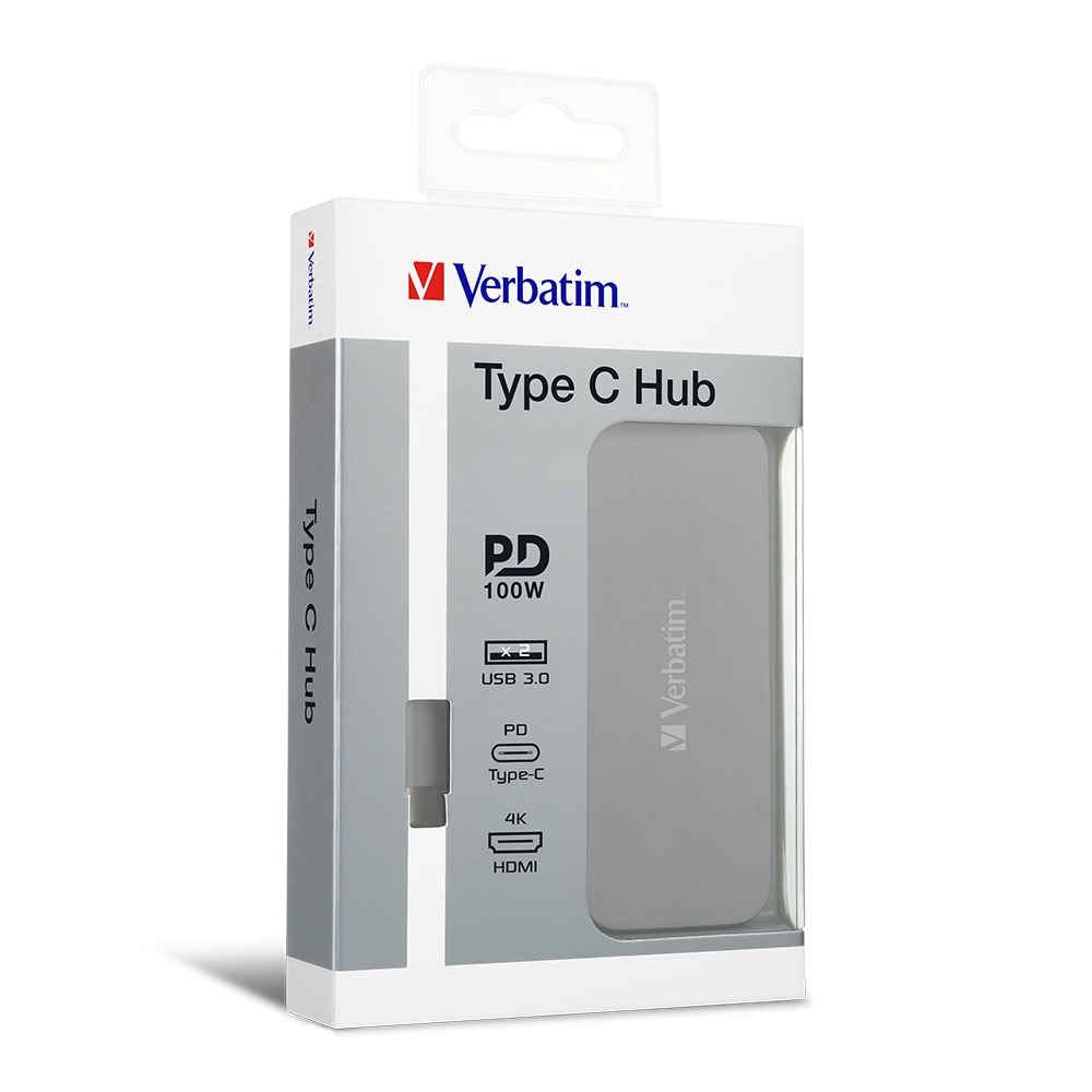 Verbatim VM66123: Type C Hub with PD 100W, HDMI and USB 3.0, Computers ...