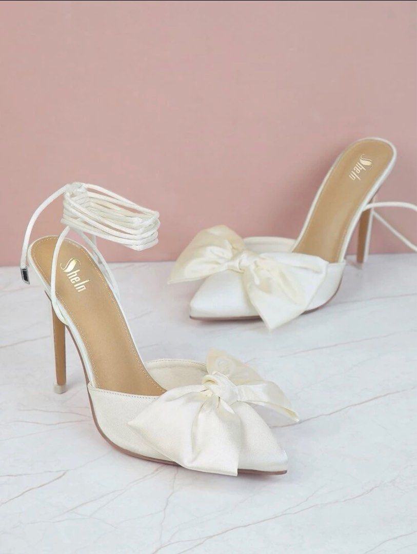 White Ribbon Heels on Carousell
