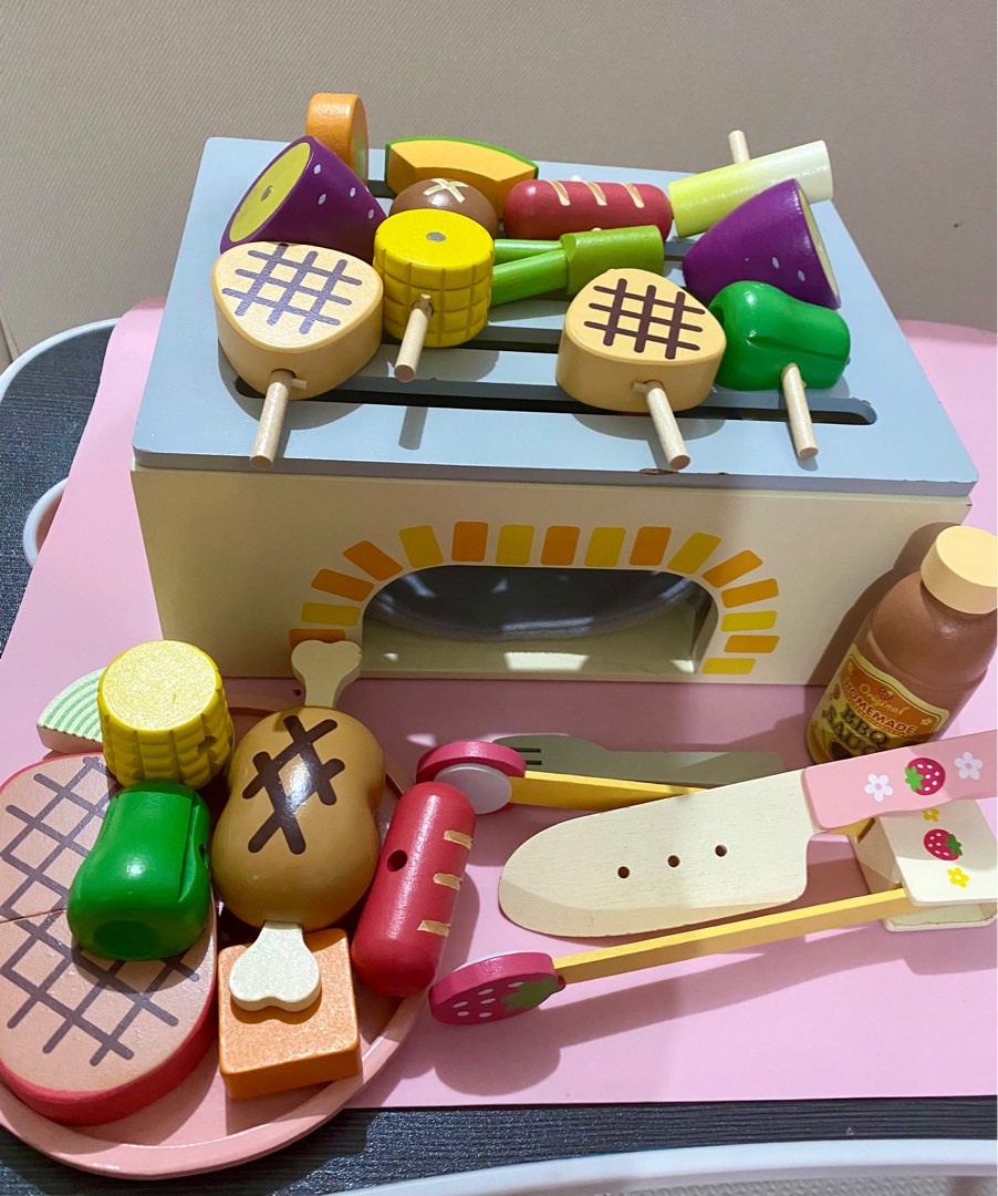 Wooden BBQ set toy on Carousell