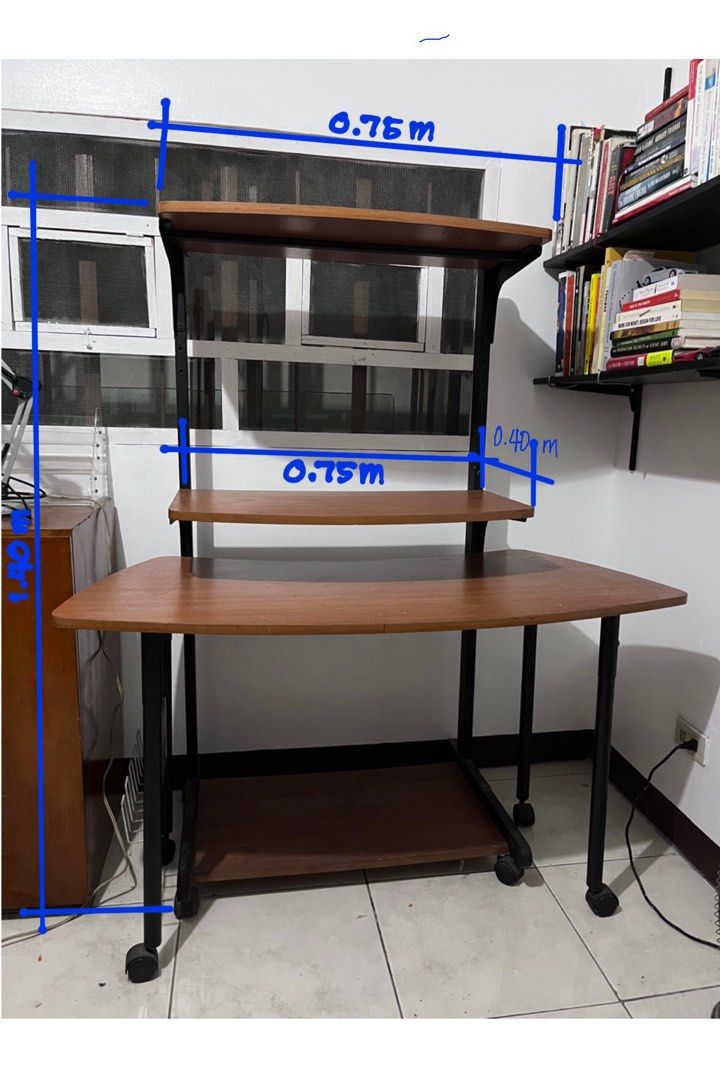 Work Station with shelves for Computer Monitor, CPU, books, etc. and a ...