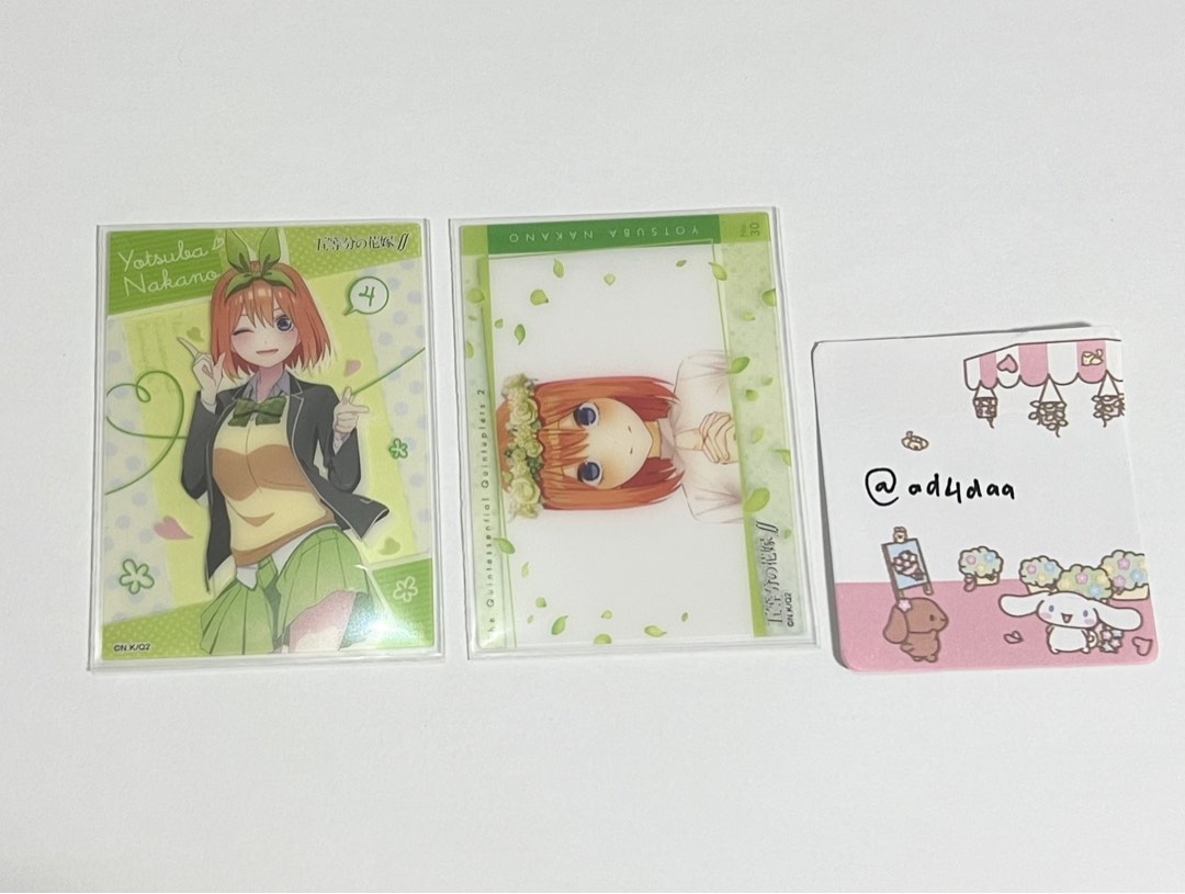 WTS yotsuba nakano The Quintessential Quintuplets card set, Hobbies ...