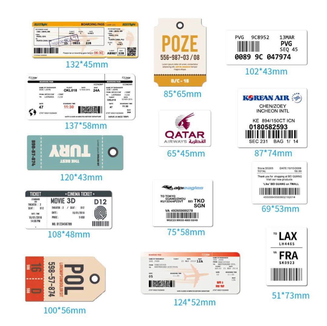 29pcs (Large Size) Airlines Flight Series 03 - Airline Boarding Pass ...