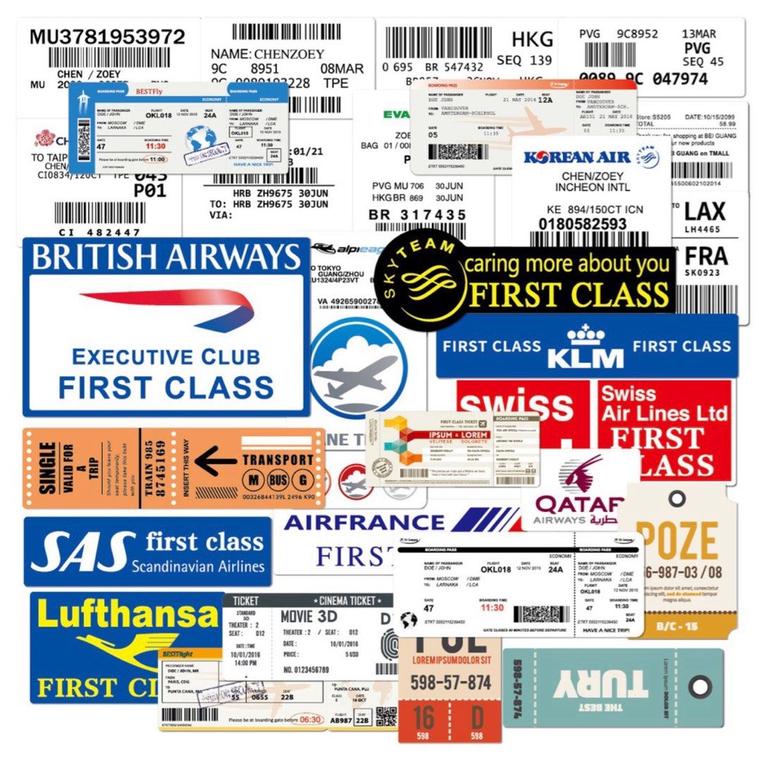 29pcs (Large Size) Airlines Flight Series 03 - Airline Boarding Pass ...