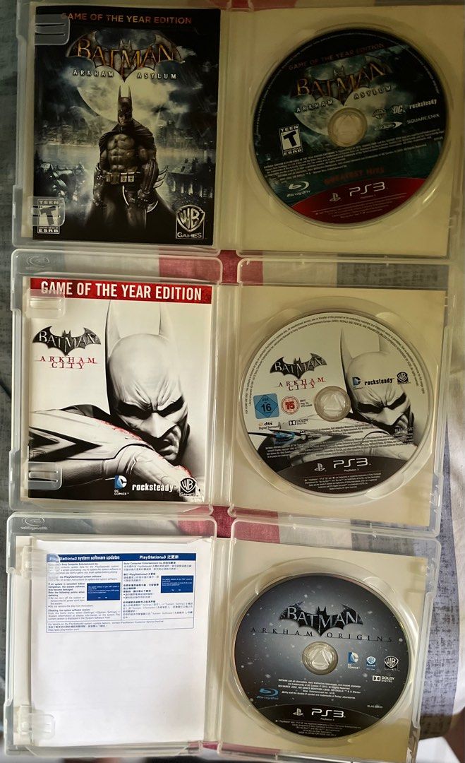 3 BATMAN PS3 GAMES BUNDLE ARKHAM ASYLUM ARKAHM CITY ARKHAM ORIGINS ...